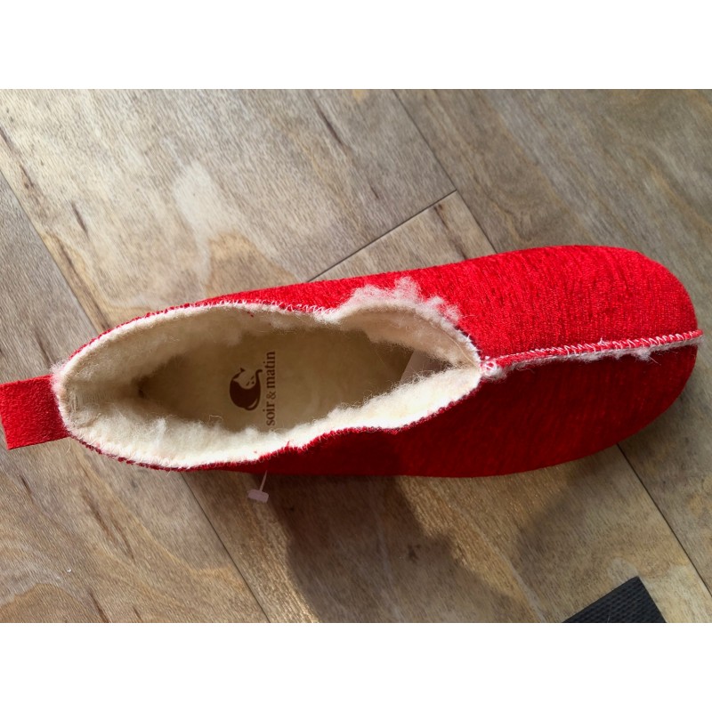 Chausson fourré 2A6619 rouge