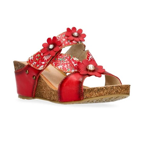 Mule compensée Laura Vita Rouge rouge