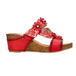 Mule compensée Laura Vita Rouge rouge