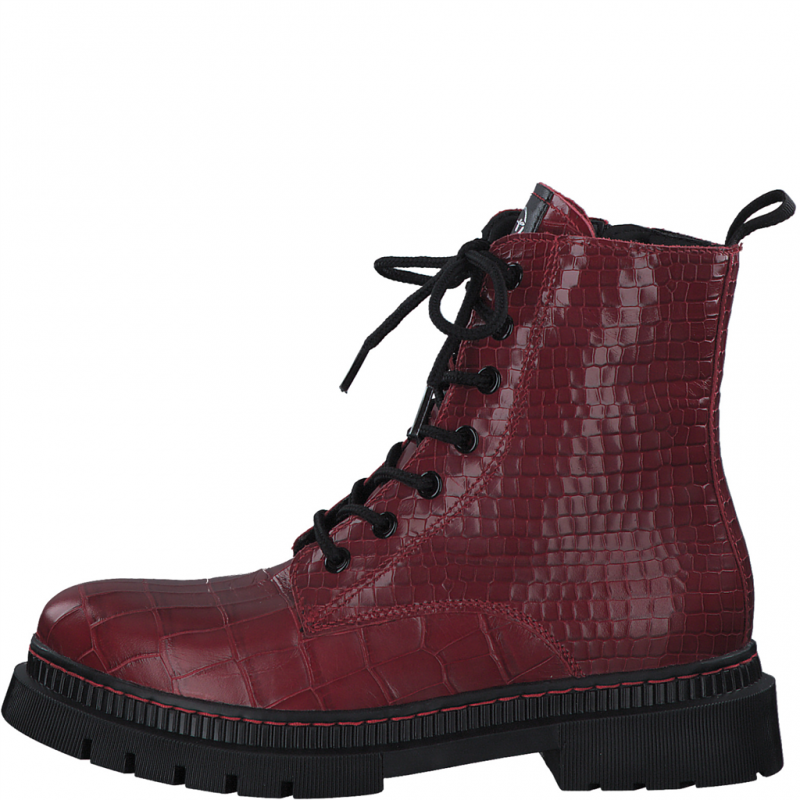 Bottines cuir rouge 25862-29 red croco